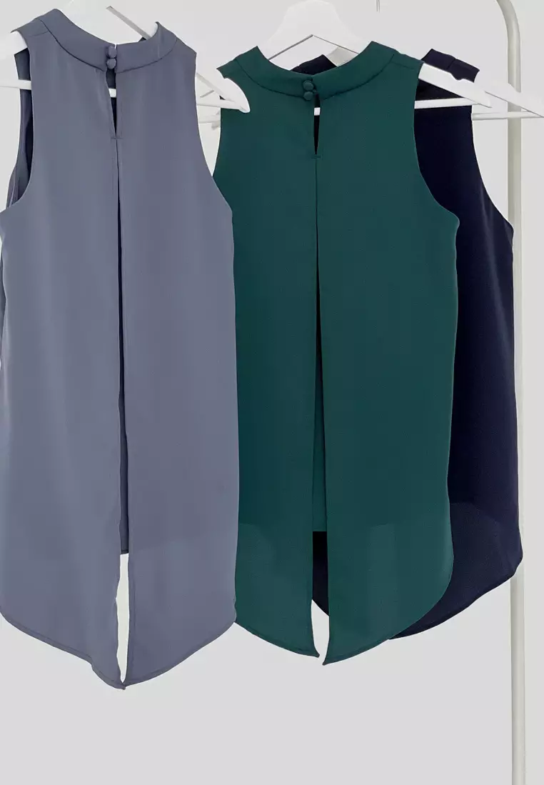 Buy MMRS. Garb Erinn Mock Neck Asymmetric Top - Cool Gray Online ...