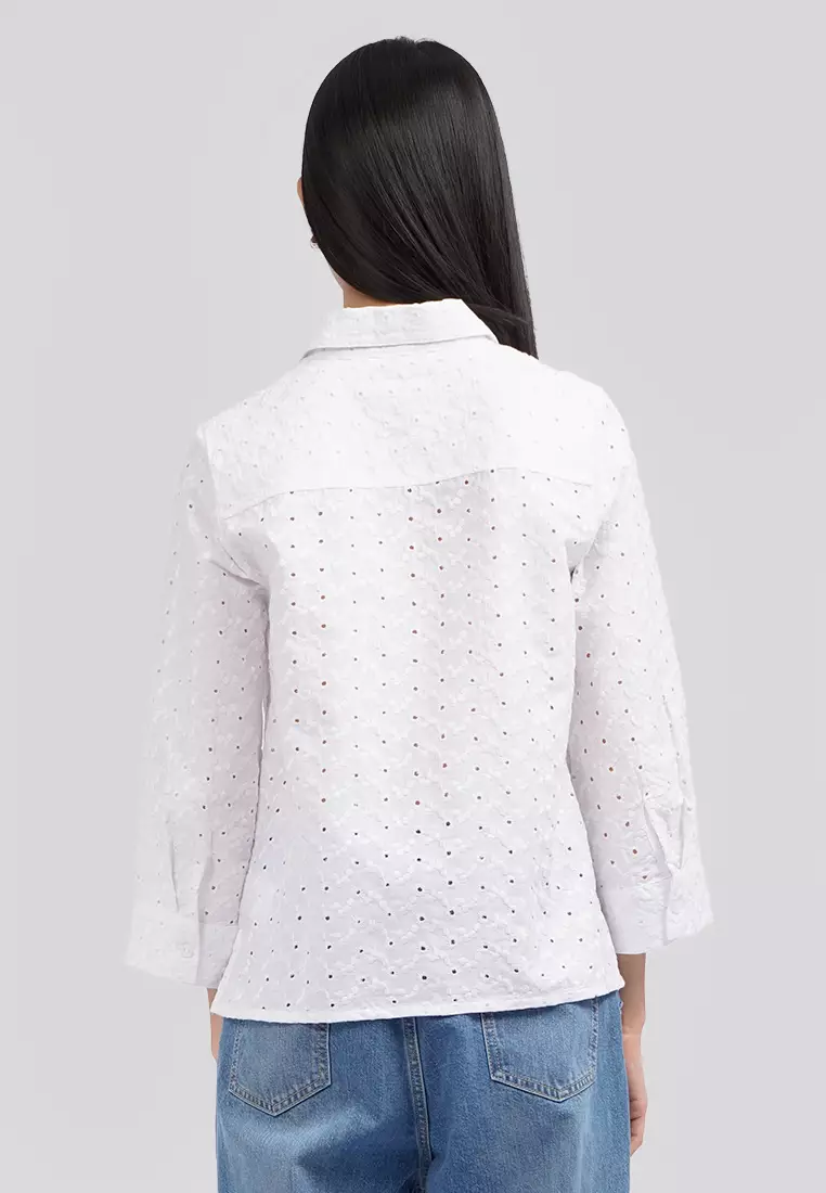 Jual Executive Long Sleeve Eyelet Shirt Original 2025 | ZALORA Indonesia