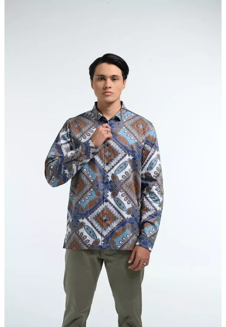 Jual Manzone Manzone Kemeja Batik Lengan Panjang Pria ZBB-ATRAYA 6 ...