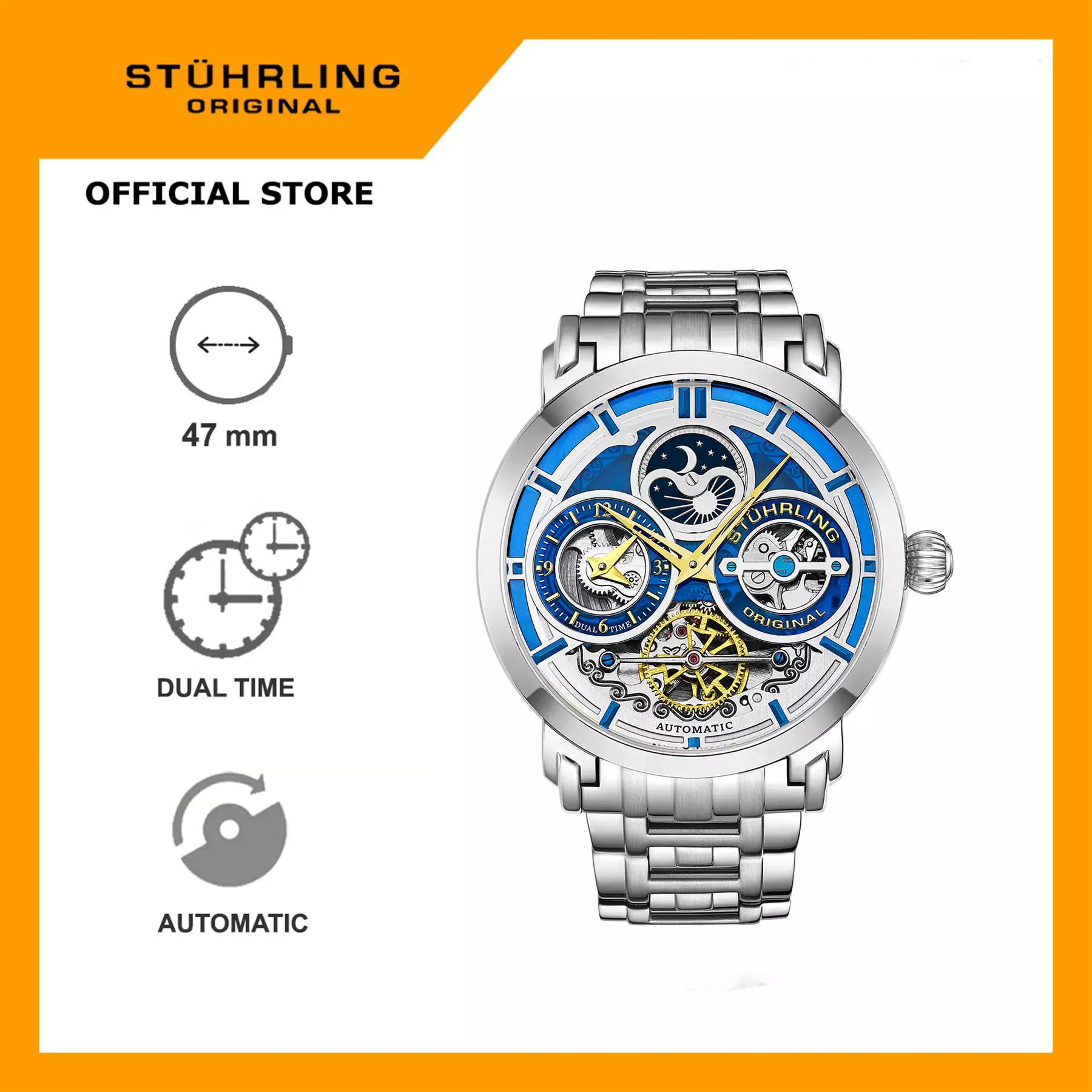 Jual Stuhrling Original Stuhrling Original Luciano 371B-02 Jam Tangan ...