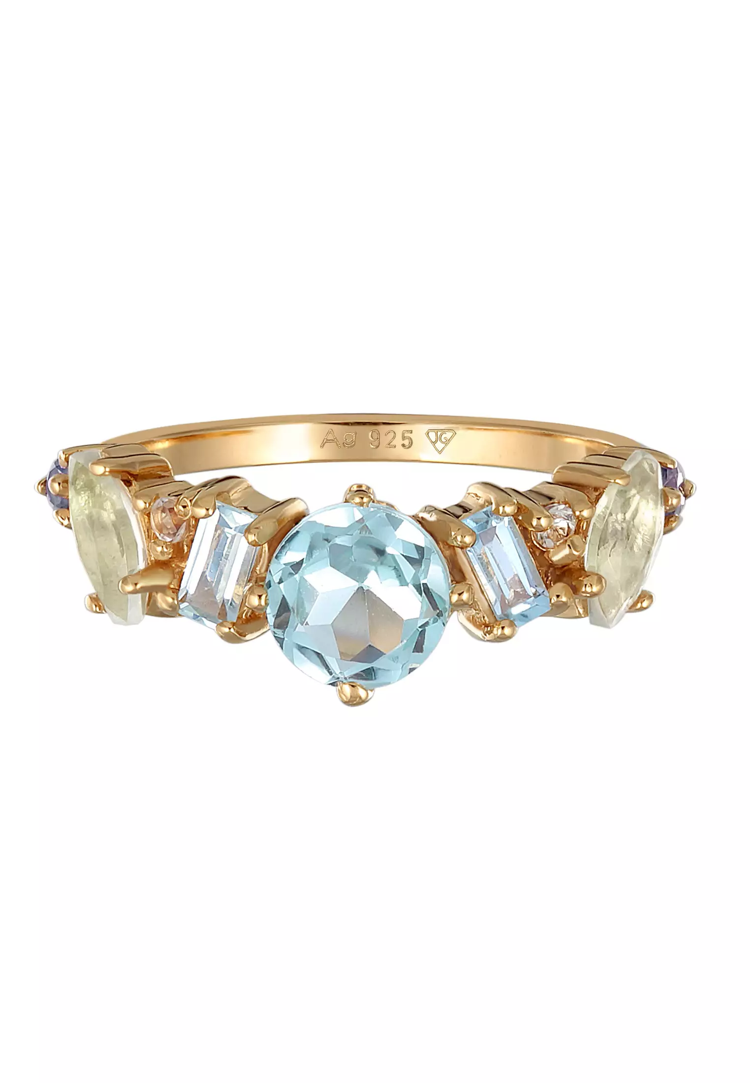 Buy ELLI GERMANY Blue Garden Cocktail Ring – Gold-Plated Silver 2026 ...
