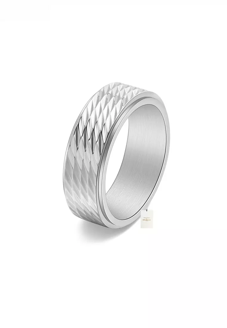 Buy HAPPY FRIDAYS Titanium Steel Rotatable Design Patterned Ring JW GS-M254 2023 Online | ZALORA ...