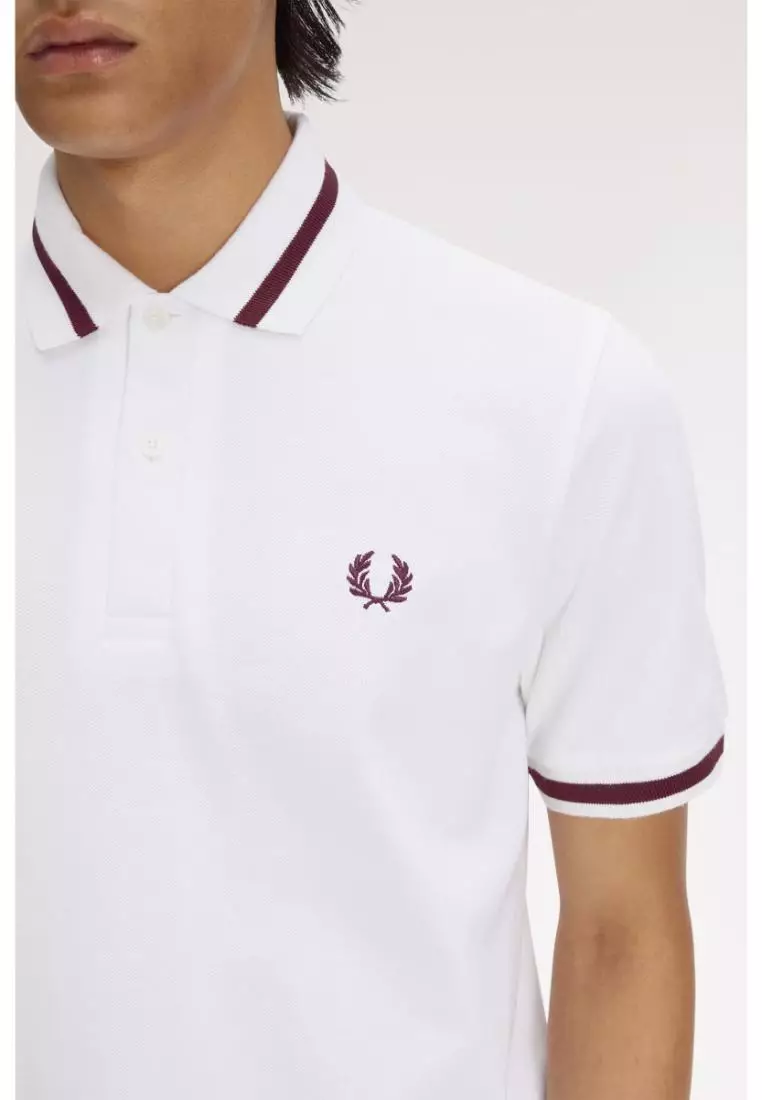 Buy Fred Perry Fred Perry M2 Single Tipped Fred Perry Shirt (White ...