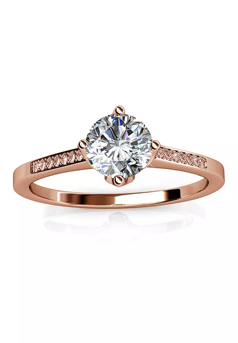 Buy Krystal Couture Covenant Ring in Rose Gold Embellished with ...