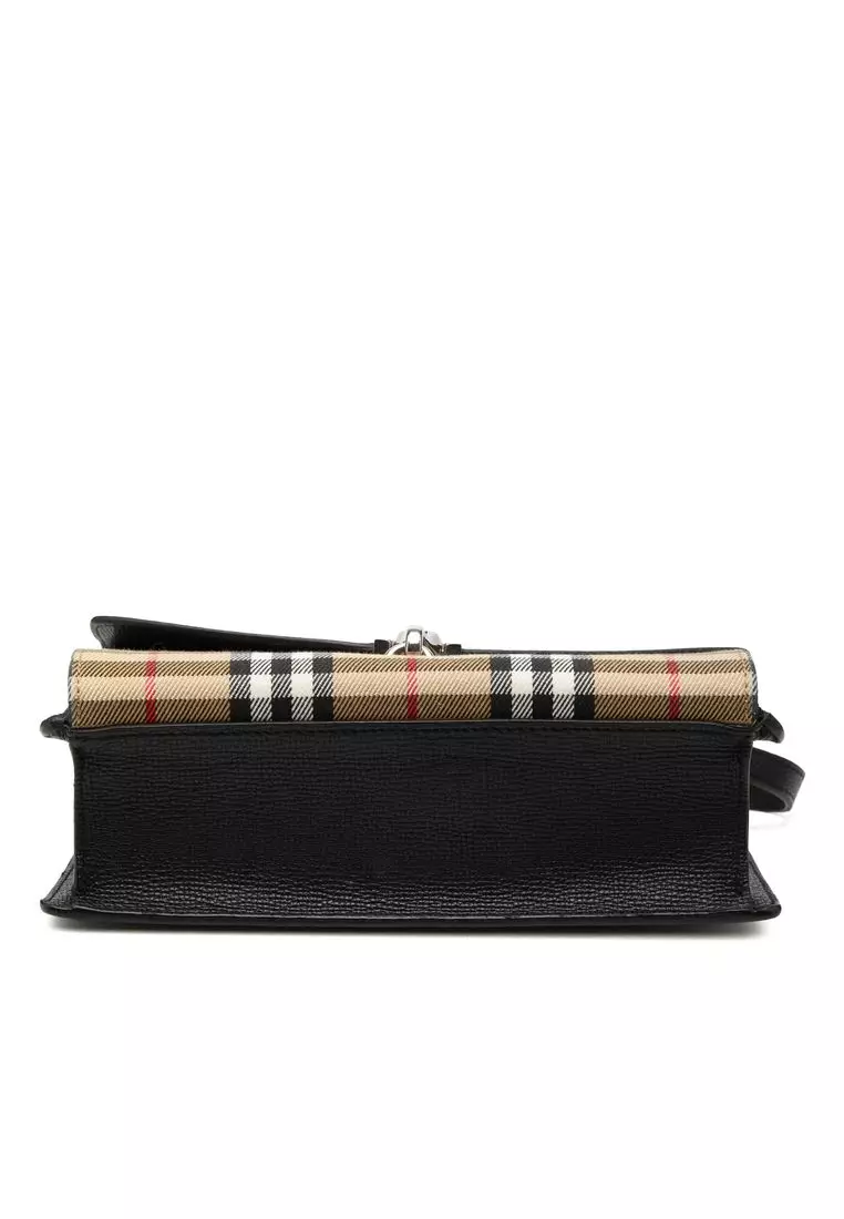 Buy Burberry Pre-Loved Burberry Small Leather And House Check Canvas ...
