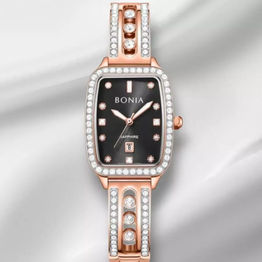 Jual BONIA Bonia BNB10853-2537S Rosegold Dasar Hitam Cewek Original ...