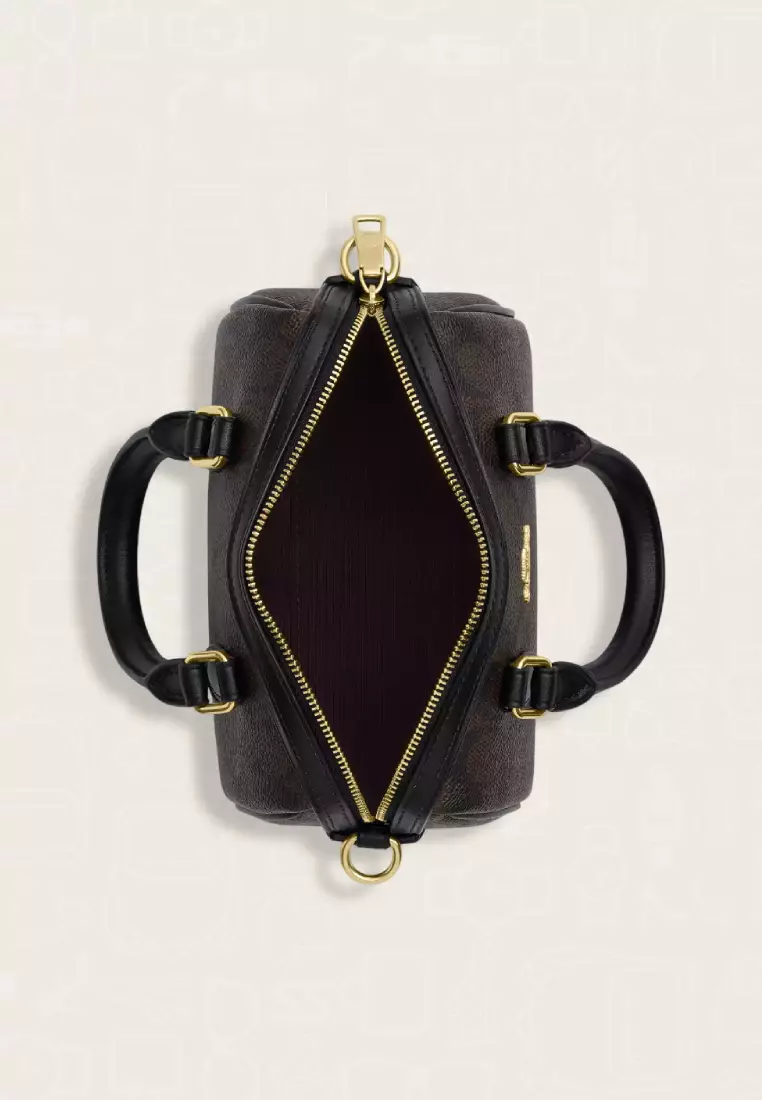 Jual COACH Coach Mini Rowan Crossbody Bag In Signature Canvas Walnut Black Original 2025 ...