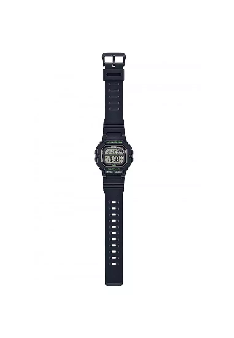 Casio Watches Men's Digital Watch WS-1400H-1AV Black Resin Strap Watch ...