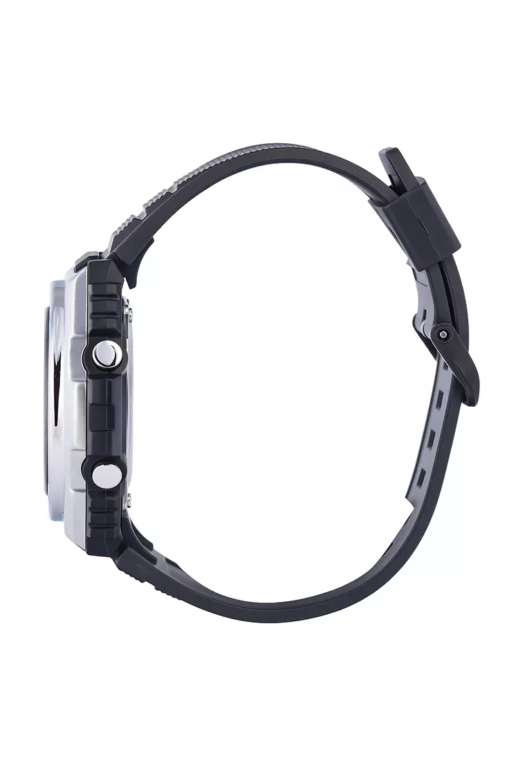 Jual Casio Jam Tangan Analog Digital Pria Casio Mwq 100 1av Black Dial Black Resin Strap