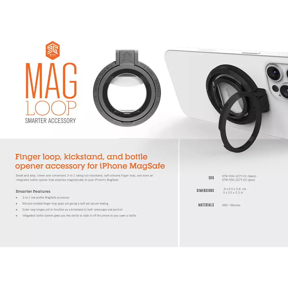 Jual STM STM MagLoop for iPhone MagSafe iRing Finger Loop Stand Bottle Opener - Black Original ...