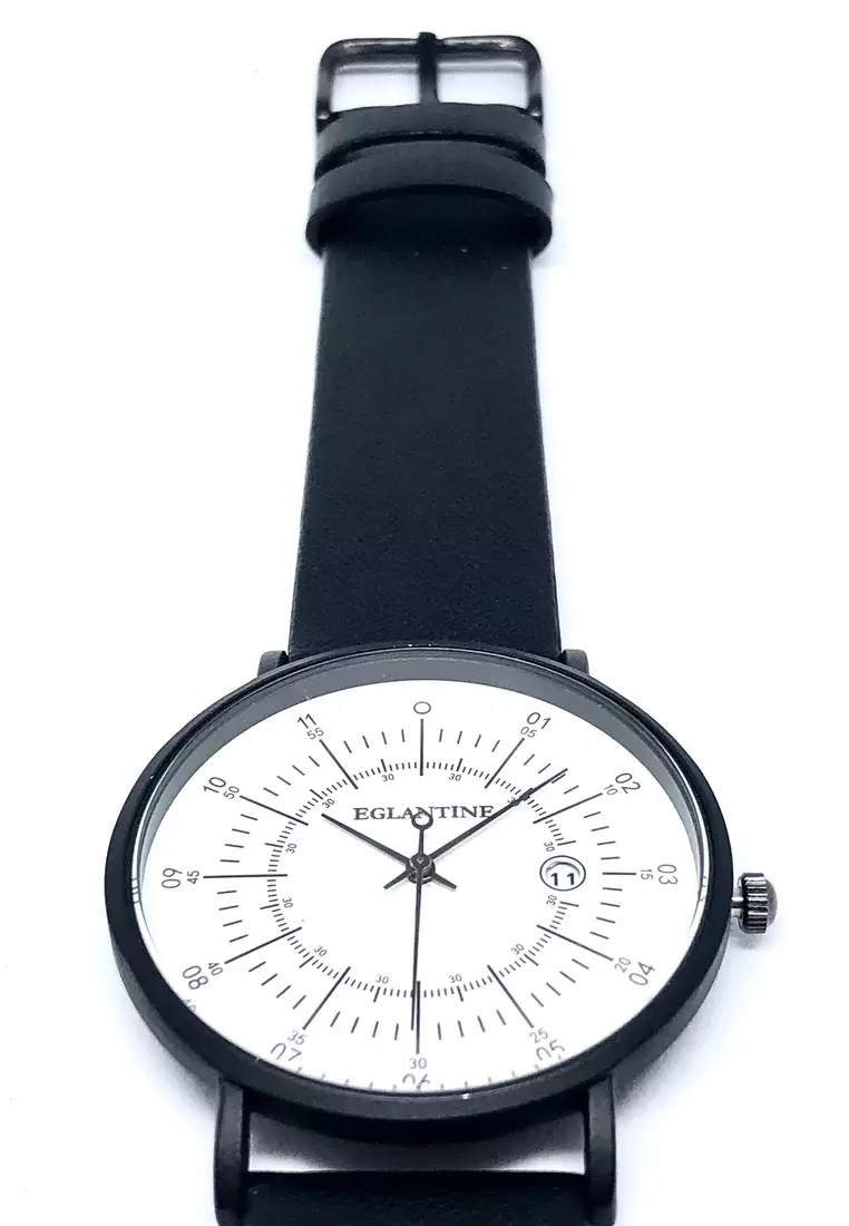 Buy EGLANTINE Paname 42mm Unisex IP Black Alloy case Quartz Watch ...