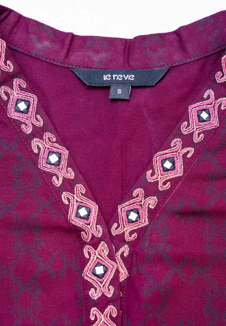 Buy Le Reve Le Reve Box Pleated Flared Tunic 2025 Online | ZALORA