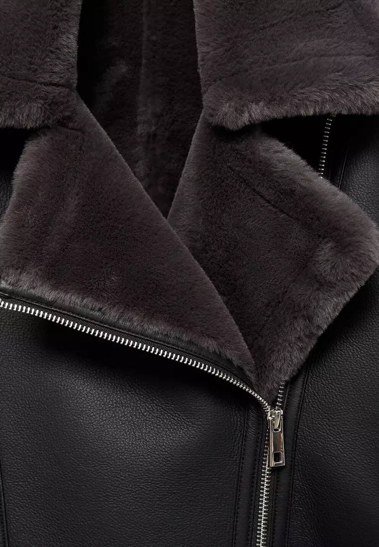 Buy Mango Fur-Effect Biker Jacket 2025 Online | ZALORA Philippines
