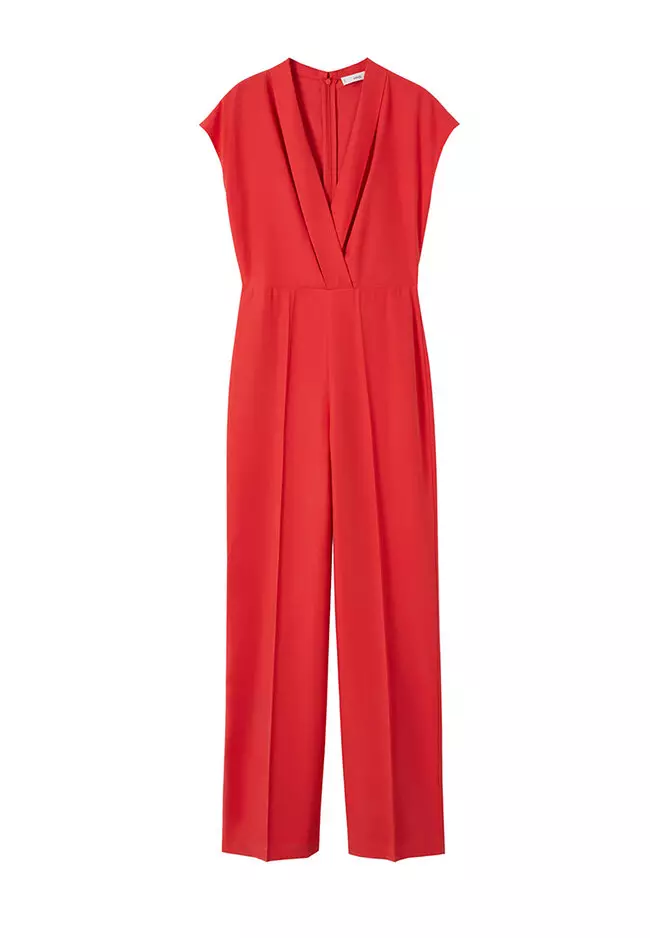 Buy Mango Wrap Neckline Jumpsuit Online | ZALORA Malaysia