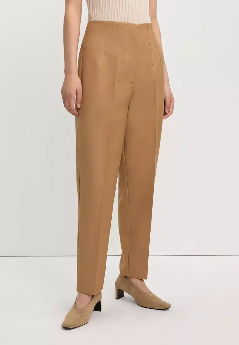 Buy Pomelo High Waist Tailored Pants - Beige 2026 Online | ZALORA