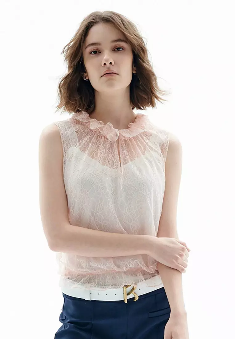 Buy iROO Sleeveless Lace Top 2026 Online | ZALORA Philippines