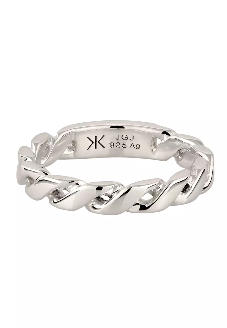 Buy Kuzzoi Men's Silver Twisted Band Ring 2026 Online | ZALORA