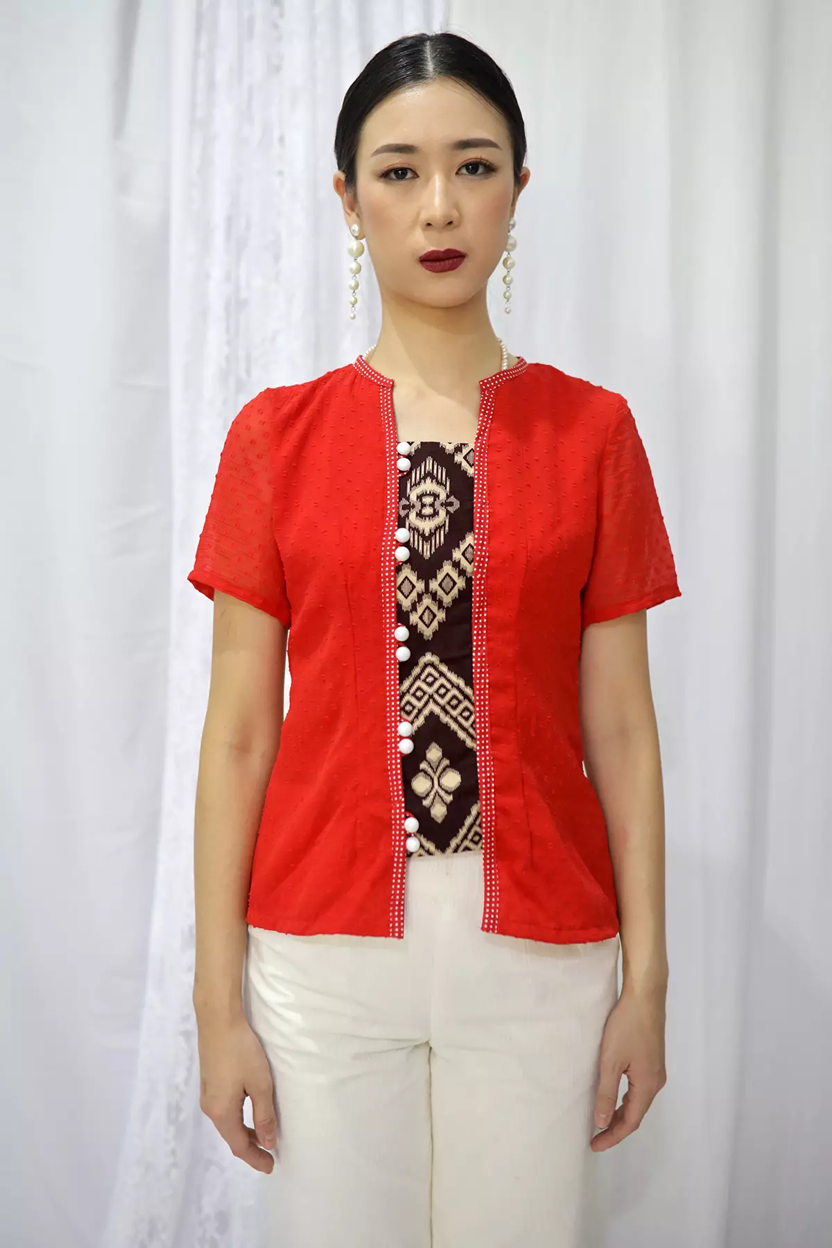 Jual DhieVine Batik Anglaina Ikat Merah Kebaya Batik Original 2026 ...