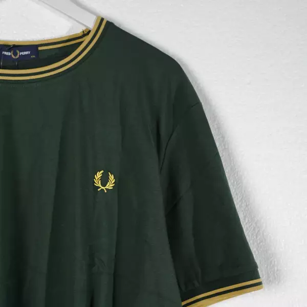 Jual Fred Perry Kaos FRED PERRY TWIN COLLAR YELLOW GREEN TSHIRT 100% ...