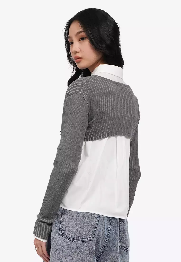 Jual COLORBOX Two Tone Cropped Cardigan Original 2026 | ZALORA Indonesia
