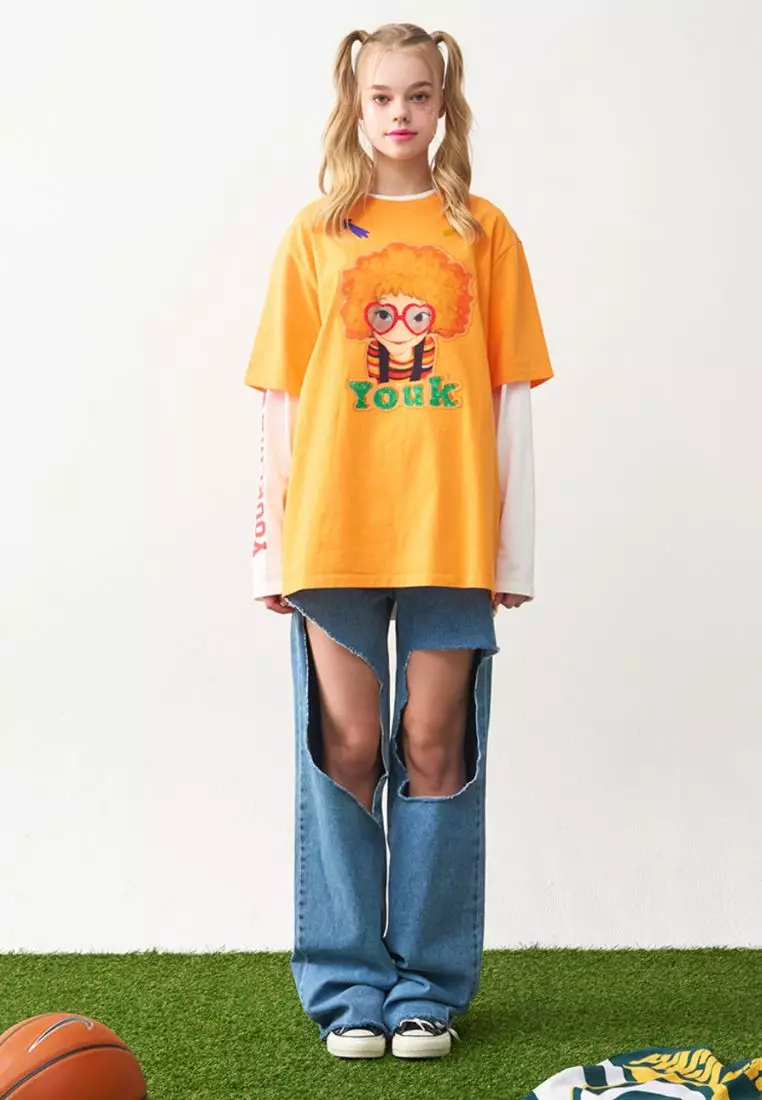 Jual Youk Shim Won Colorful T-Shirt F Orange Sunny Original 2024 ...