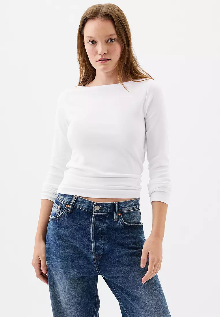 Buy GAP French Mod Bateau Top Online | ZALORA Malaysia