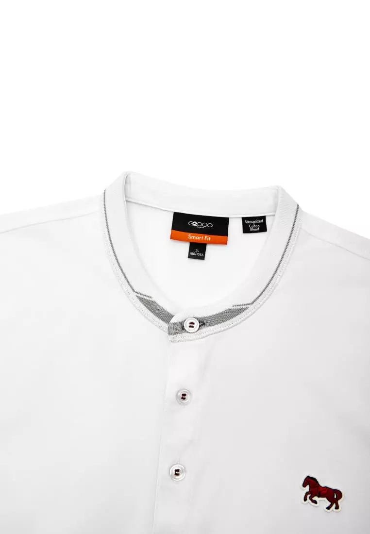Buy G2000 G2000 Mercerized Cotton Pique Stand Collar Smart Fit Polo ...