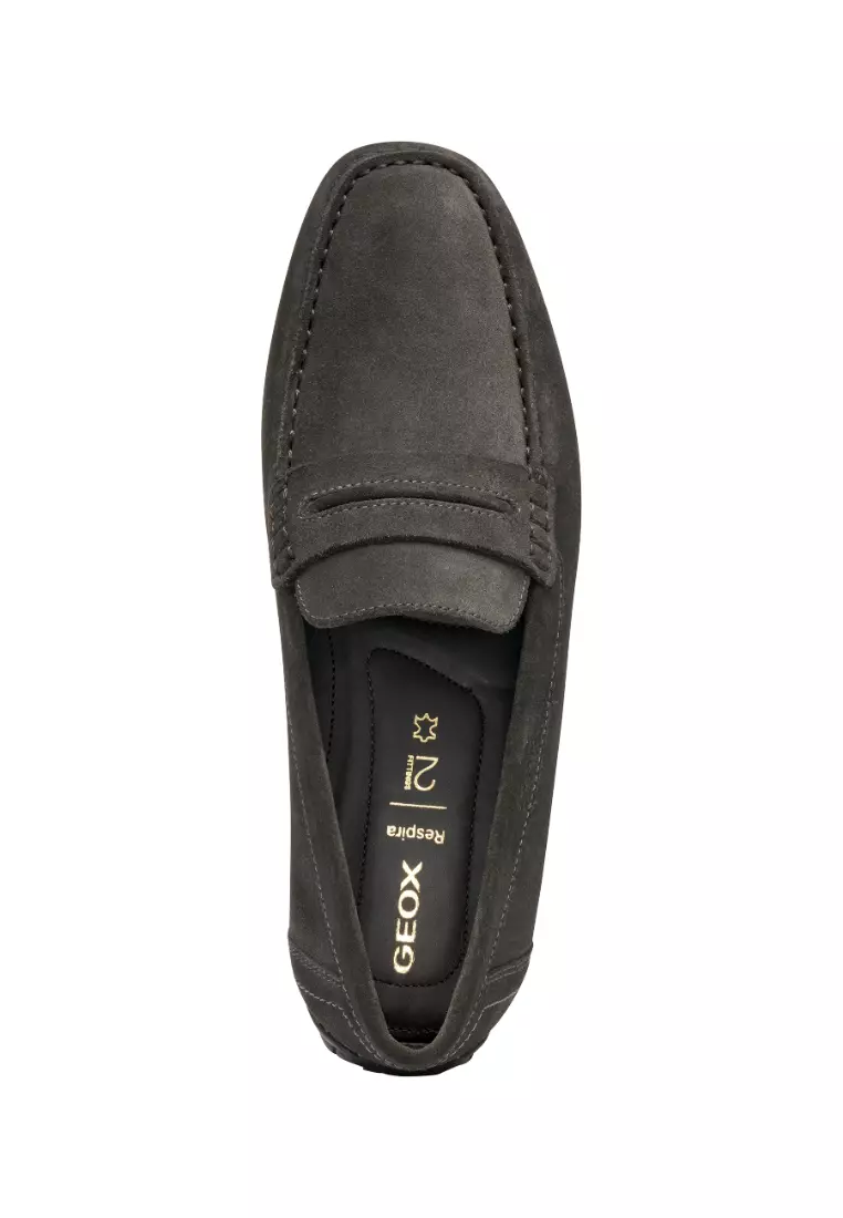 Buy Geox GEOX Men Moner Wide 2fit Suede Loafers - Dark Grey U56Q6A ...