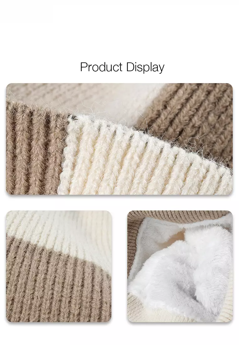 Buy XAFITI The inner layer of the color combined wool needle knitting ...