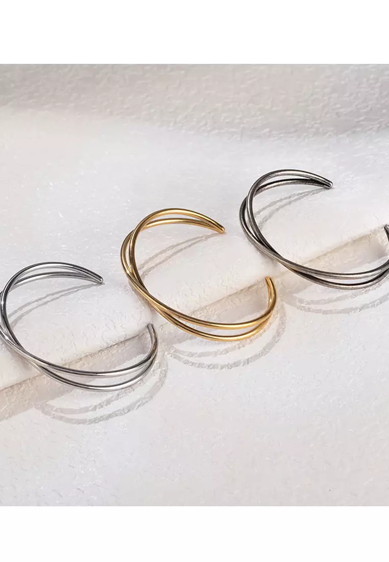 Buy HAPPY FRIDAYS Titanium Steel Double Wrapped Bracelet DWS1148 2025 Online | ZALORA