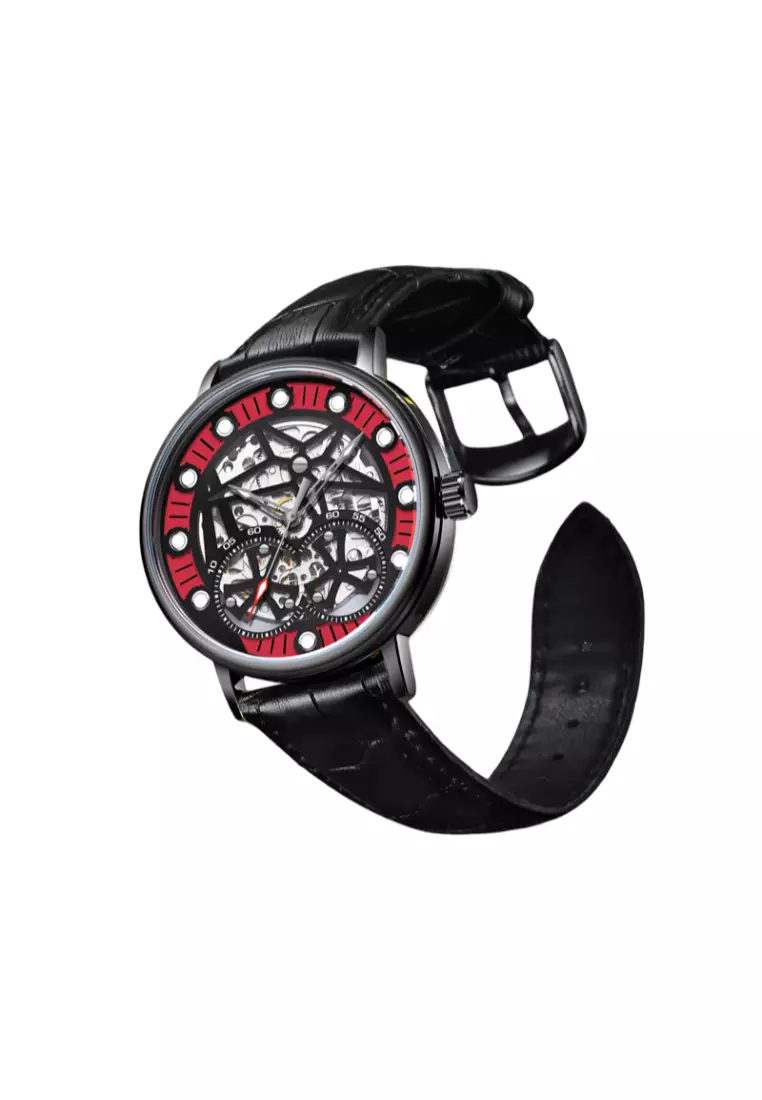 Buy OPCHIC Genuine Leather Hollow Automatic Mechanical Watch 2025 ...