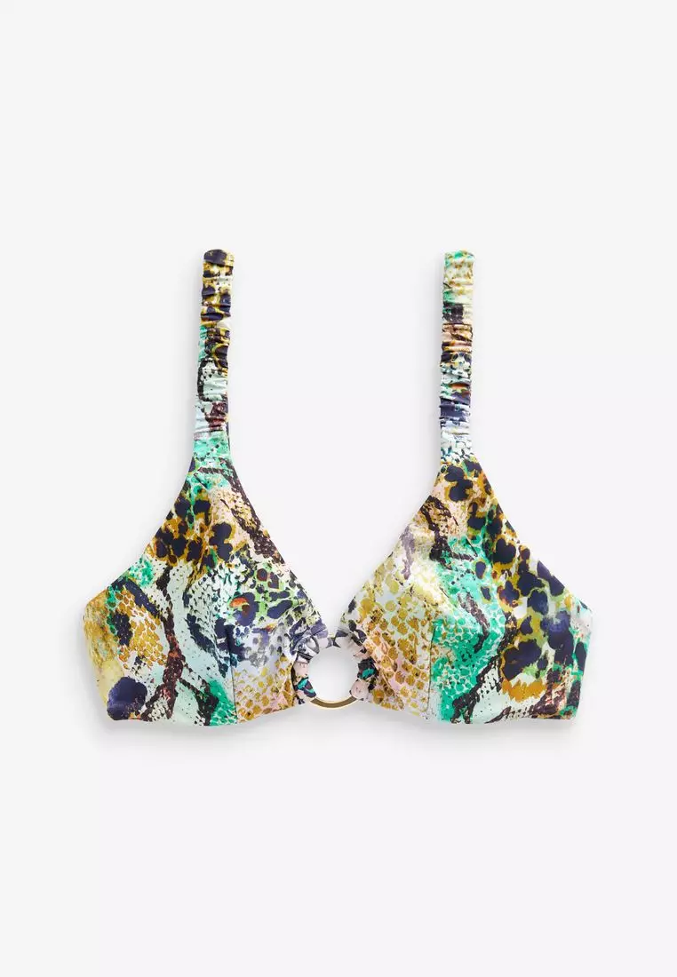 Buy NEXT Myleene Klass Green Snake Print Non-Padded Underwired Bikini ...