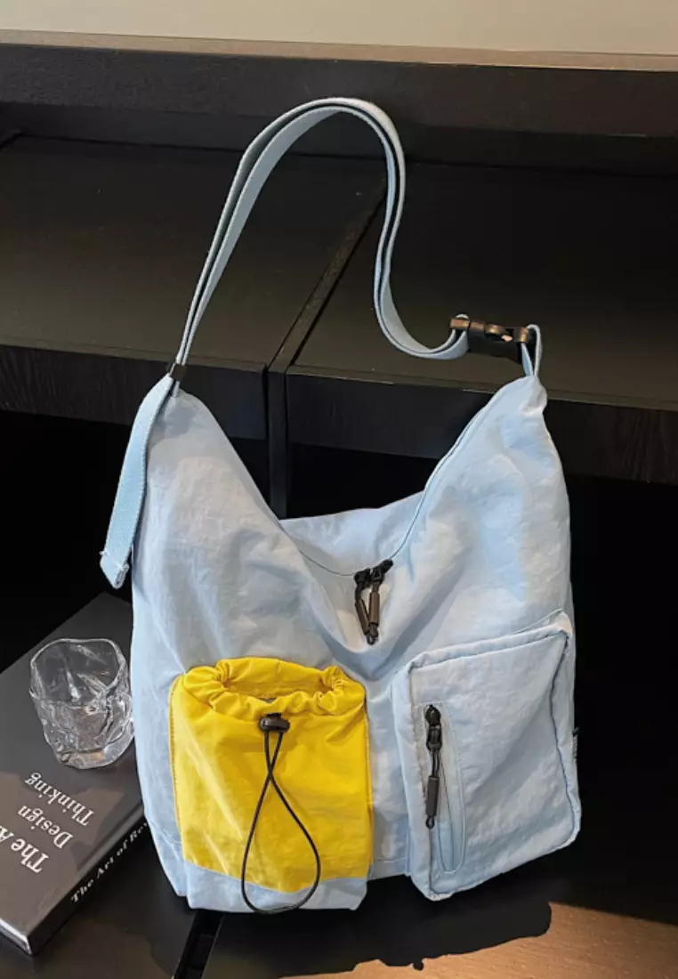 Buy Sunnydaysweety Color-Blocked Multi-Pocket Hobo Bag CA26042869BL ...
