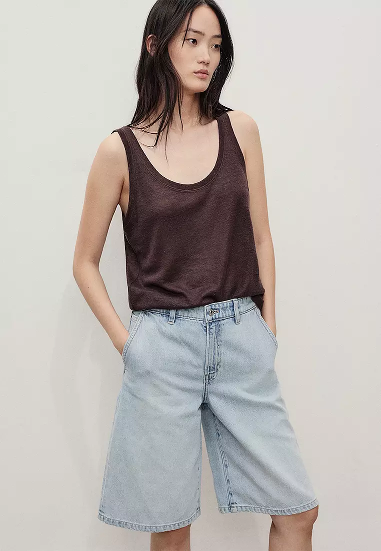 Buy Mango Straight Mid-Rise Denim Jorts 2025 Online | ZALORA