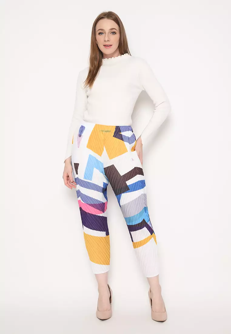 Jual Rupa Arupa Rupa Arupa - Blue Pink and Yellow Trixie Pleats Pants ...