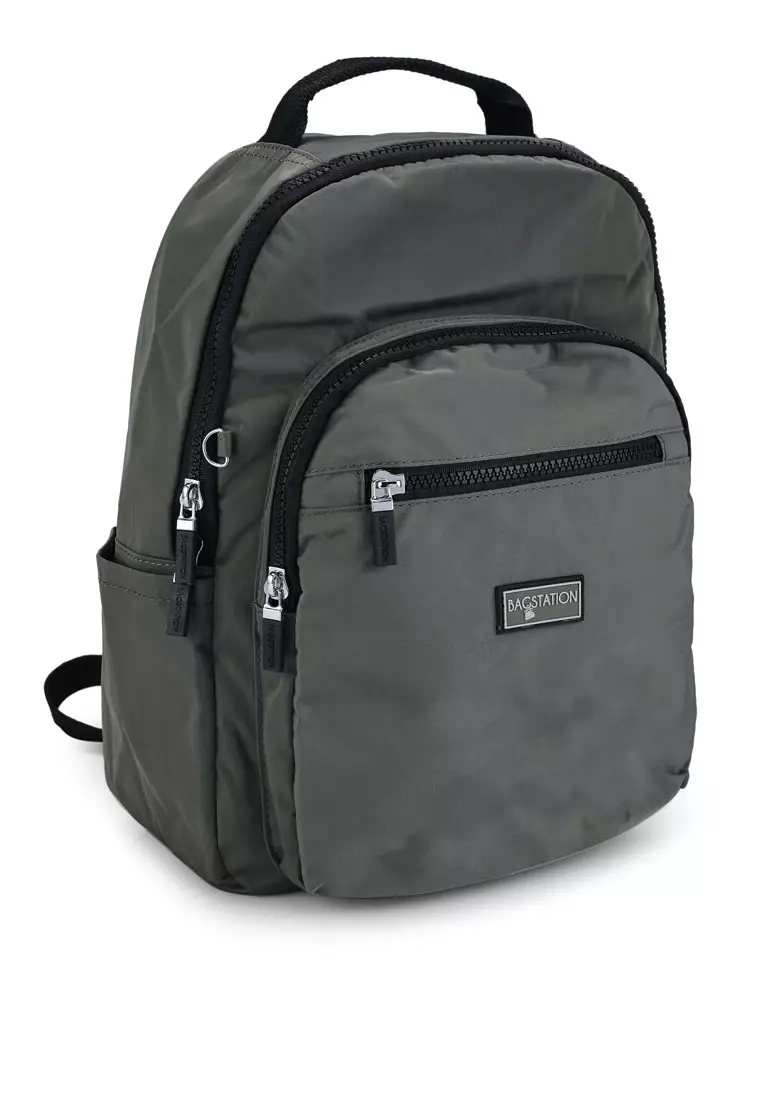 Jual Bagstation Contrast Zip Nylon Small Backpack Original 2025 | ZALORA Indonesia
