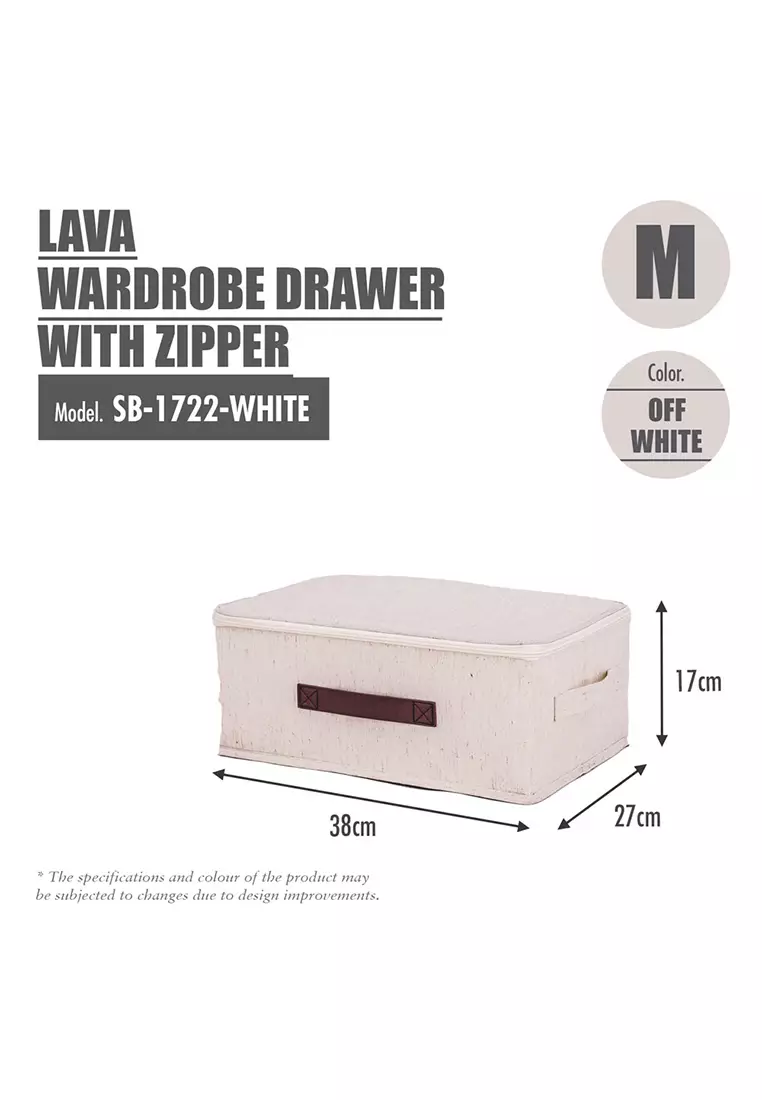 Buy HOUZE HOUZE - Lava - Wardrobe Drawer with Zipper (M) - Off White ...