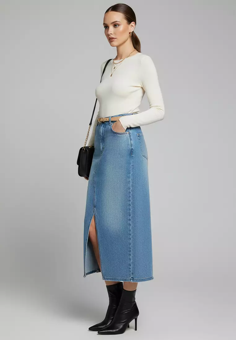 Buy London Rag Cutesy Wash Daring Denim Skirt In Mid Blue 2025 Online ...