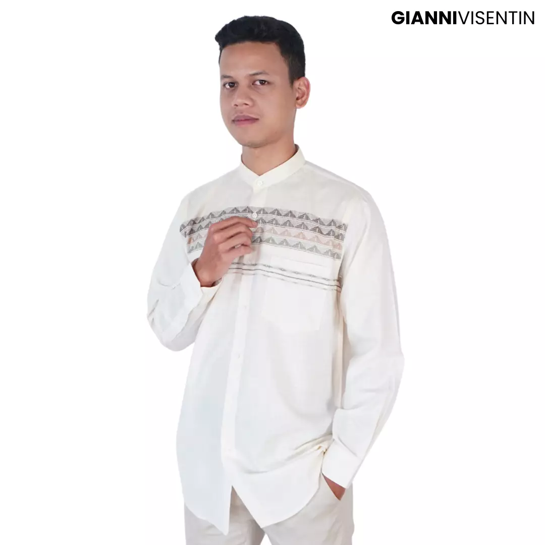 Jual Gianni Visentin Gianni Visentin Kemeja Koko Lengan Panjang Regular ...