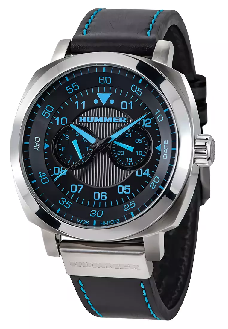 Jual Hummer Hummer Jam Tangan Analog Pria Silver Case Black Leather ...