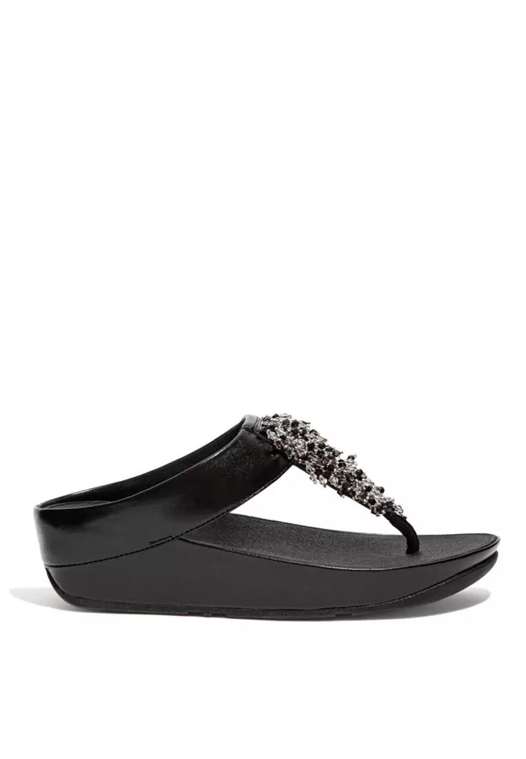 Buy Fitflop FitFlop RUMBA Women's Beaded Toe-Post Sandals - Black (DR7 ...