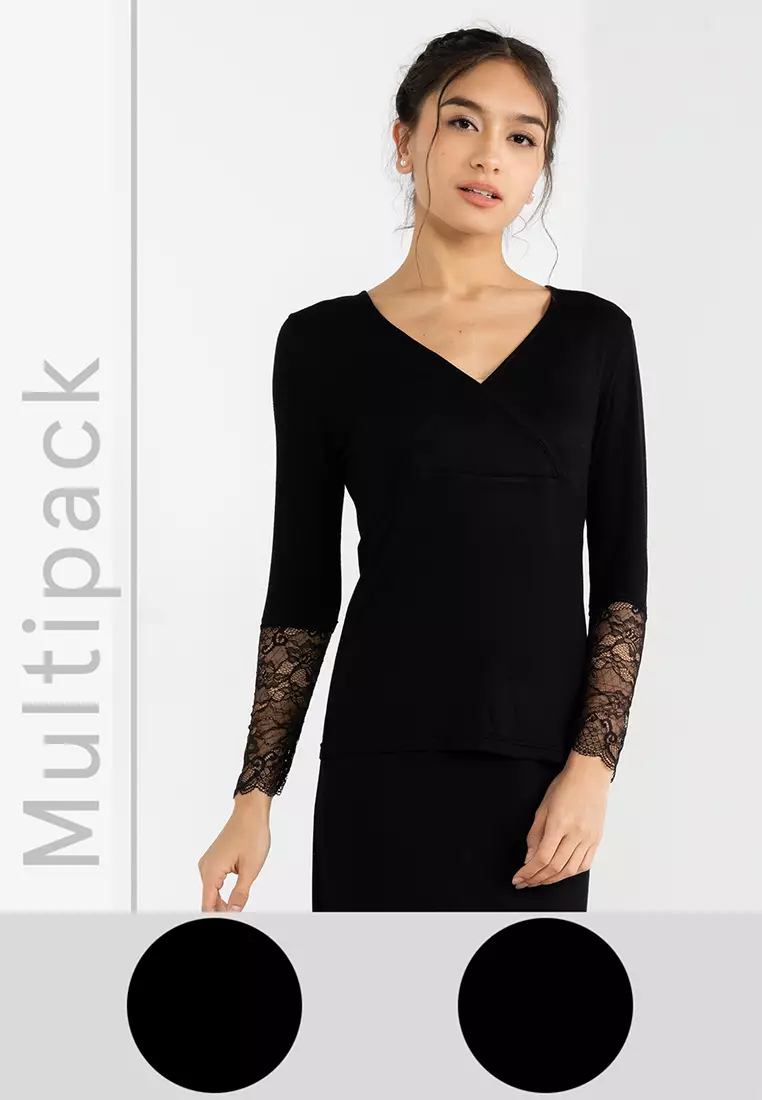 Buy ZALIA BASICS Lace Inner Top Pack of 2 Online | ZALORA Malaysia