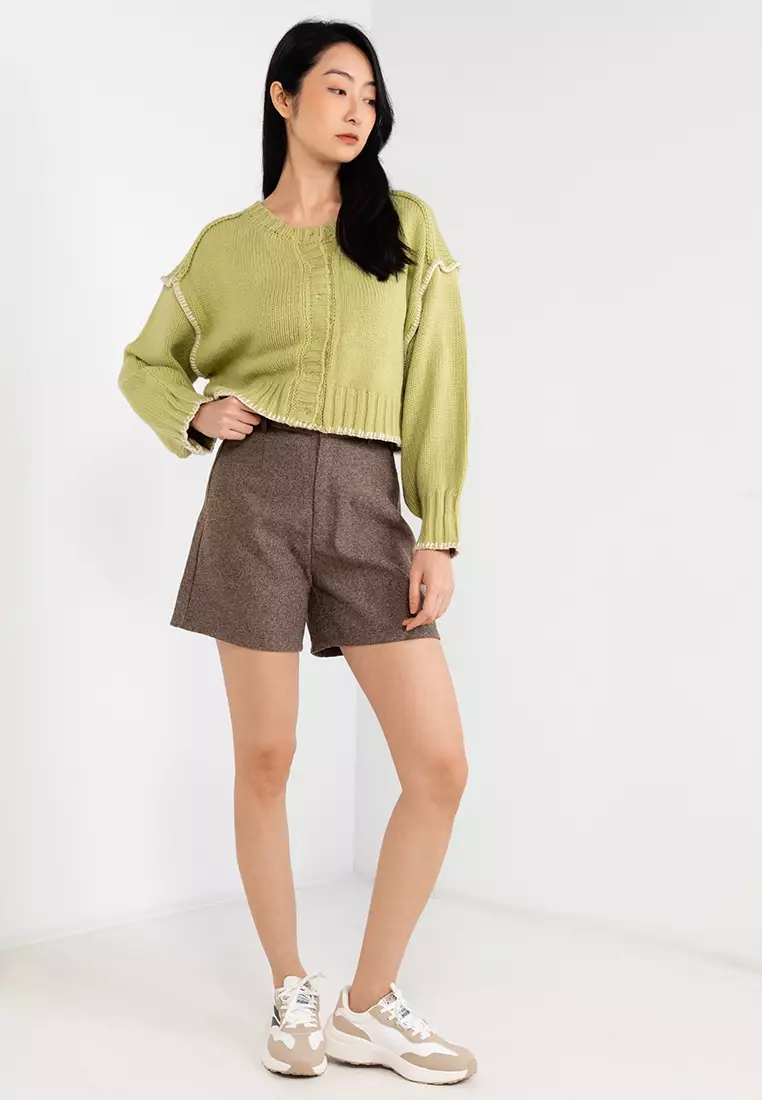 Heather Herringbone High Waist Shorts 2025 | Buy Heather Online ...