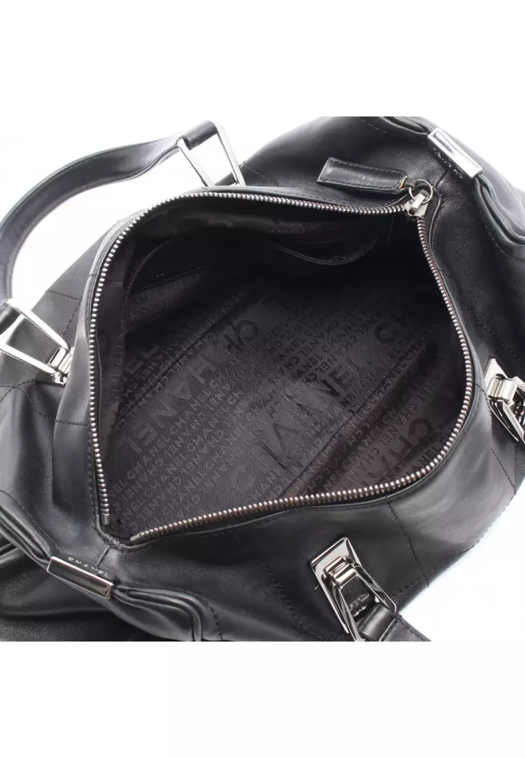 Buy CHANEL Pre-Loved Chanel chocolate bar mini boston bag lambskin ...