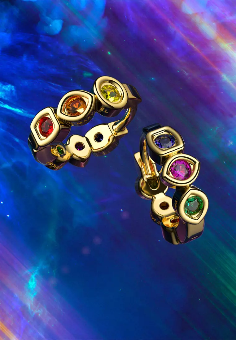 Buy Pandora Pandora x Marvel The Avengers Infinity Stones Hoop Earrings ...