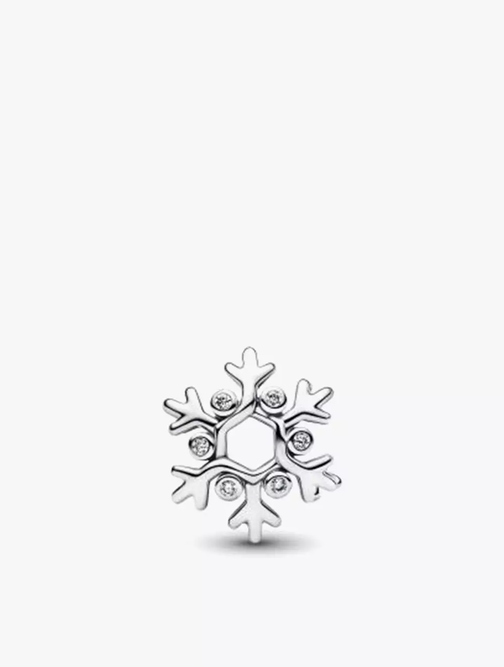 Jual PANDORA Snowflake Sterling Silver Charm with Clear Cubic Zirconia ...