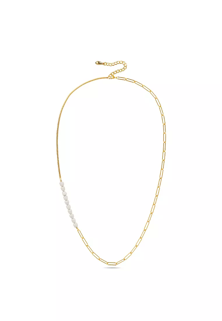 Buy Bullion Gold Cuban Pearl Paperclip Necklace in Gold 2025 Online ...