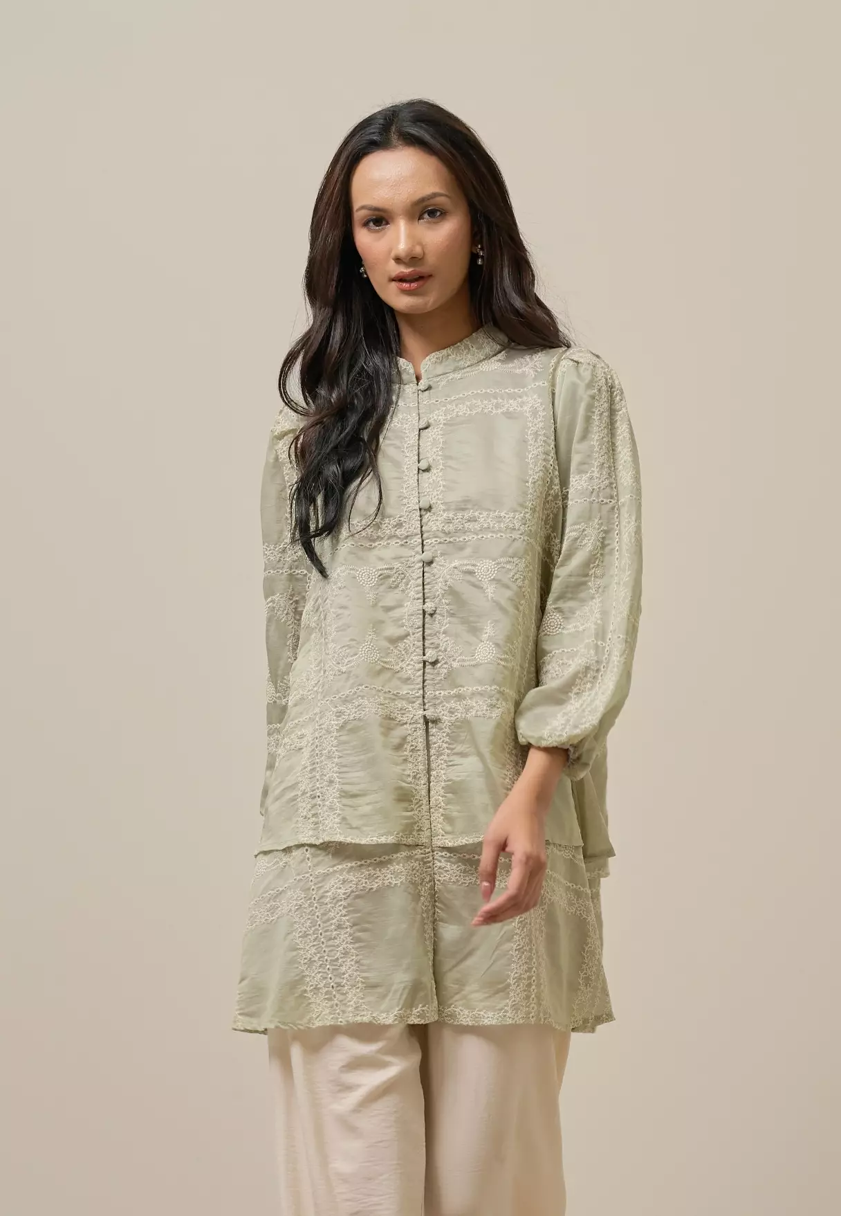Jual Kasa Heritage Farisha Blouse - Sage Original 2025 | ZALORA Indonesia