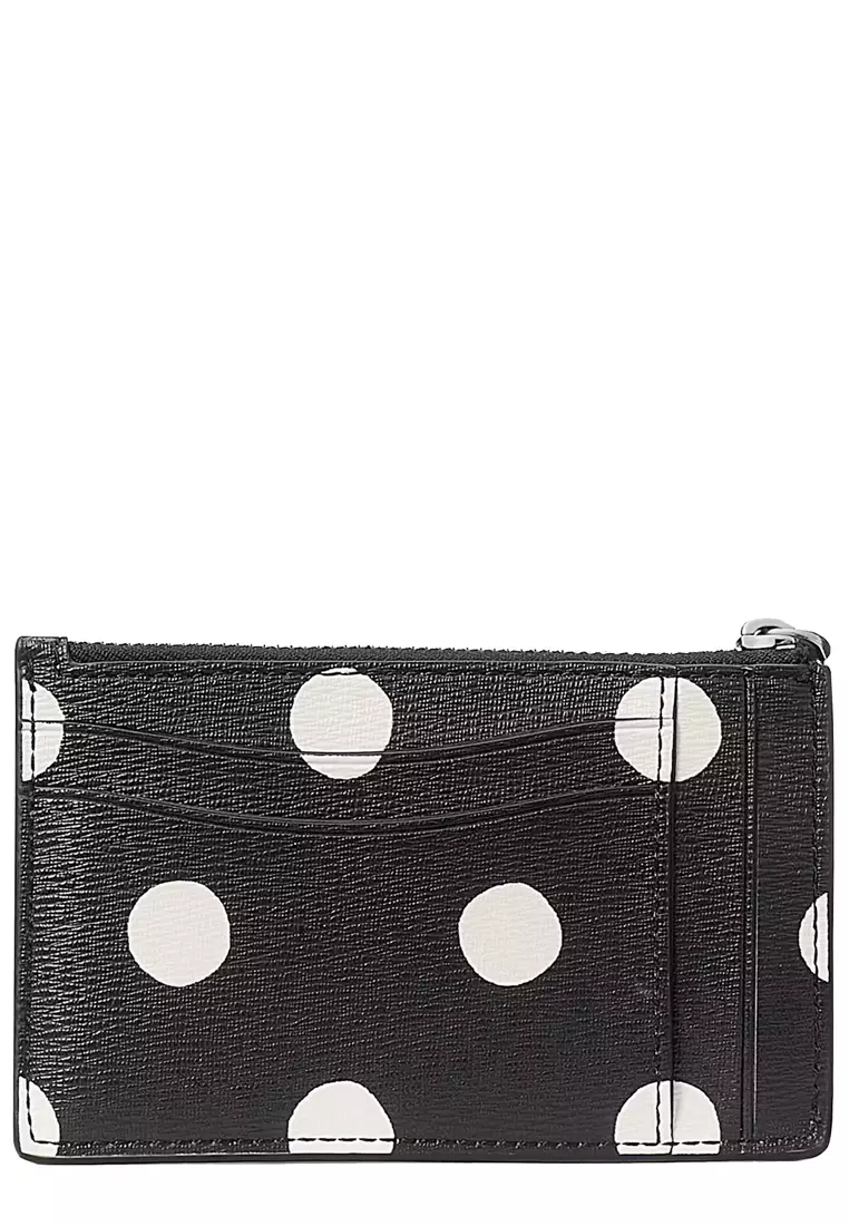 Buy Kate Spade Morgan Sunshine Dot Card Case Wristlet in Black Multi ...