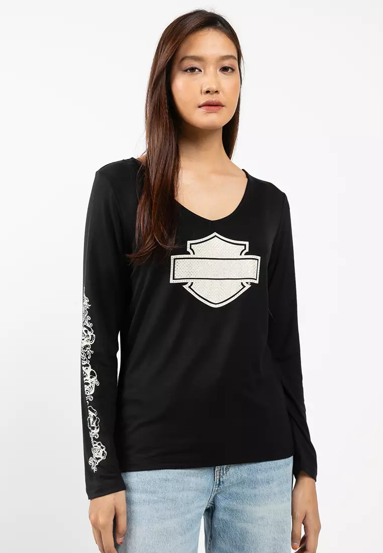 Buy Harley-Davidson Harley-Davidson® Women's Bling Chrome & Roses Long ...